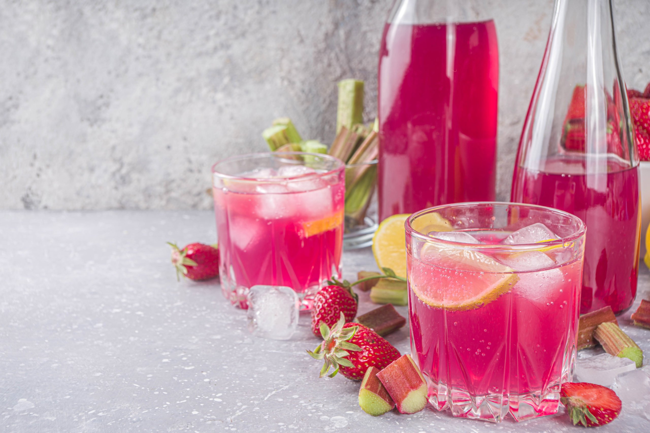Homemade,Rhubarb,And,Strawberry,Alcohol,Cocktail.,Rhubarb,Liquor,Or,Gin ...